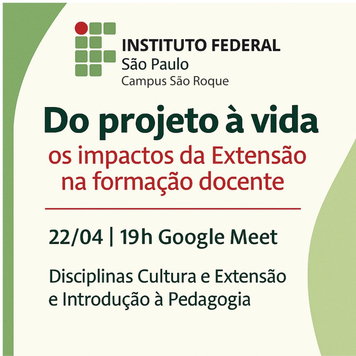 Do projeto à vida: os impactos da extensão na formação docente - SUAP ...
